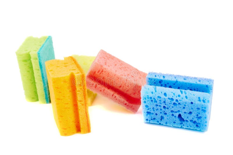 Kitchen Sponge Front and Back View Stock Image - Image of brushy, care ...
