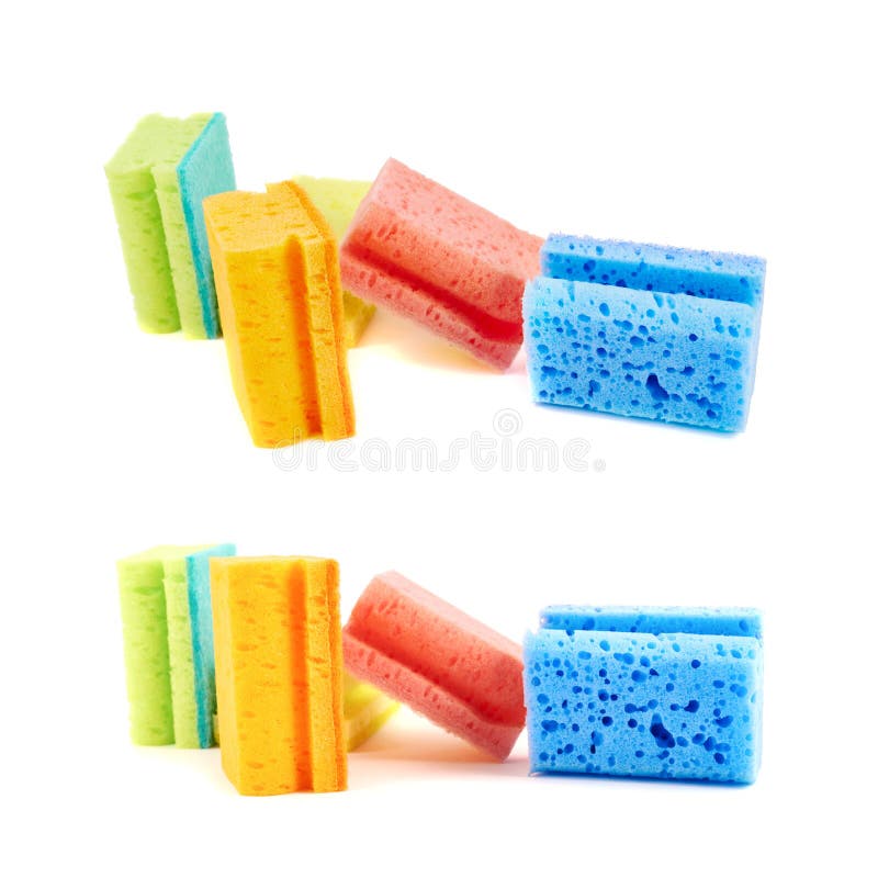 Kitchen Sponge Front and Back View Stock Photo - Image of cleaning ...