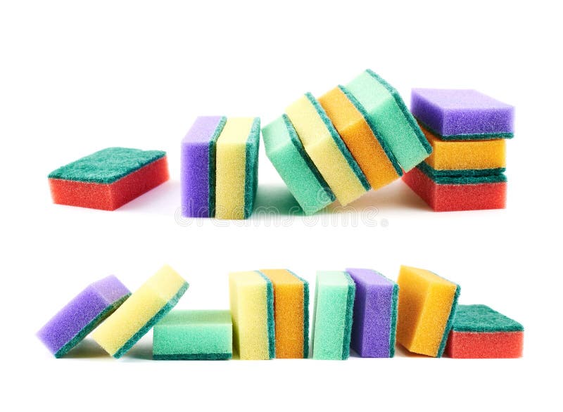 Colorful Kitchen Sponge Composition Stock Image - Image of orange, blue ...