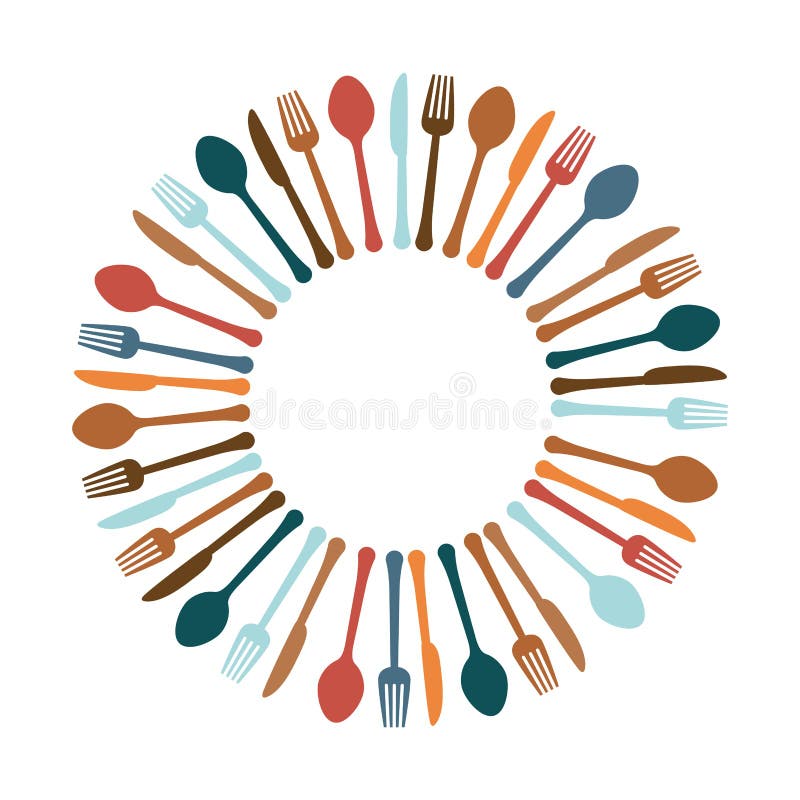 Colorful Kitchen Utensils Icon Image Stock Illustration - Illustration ...