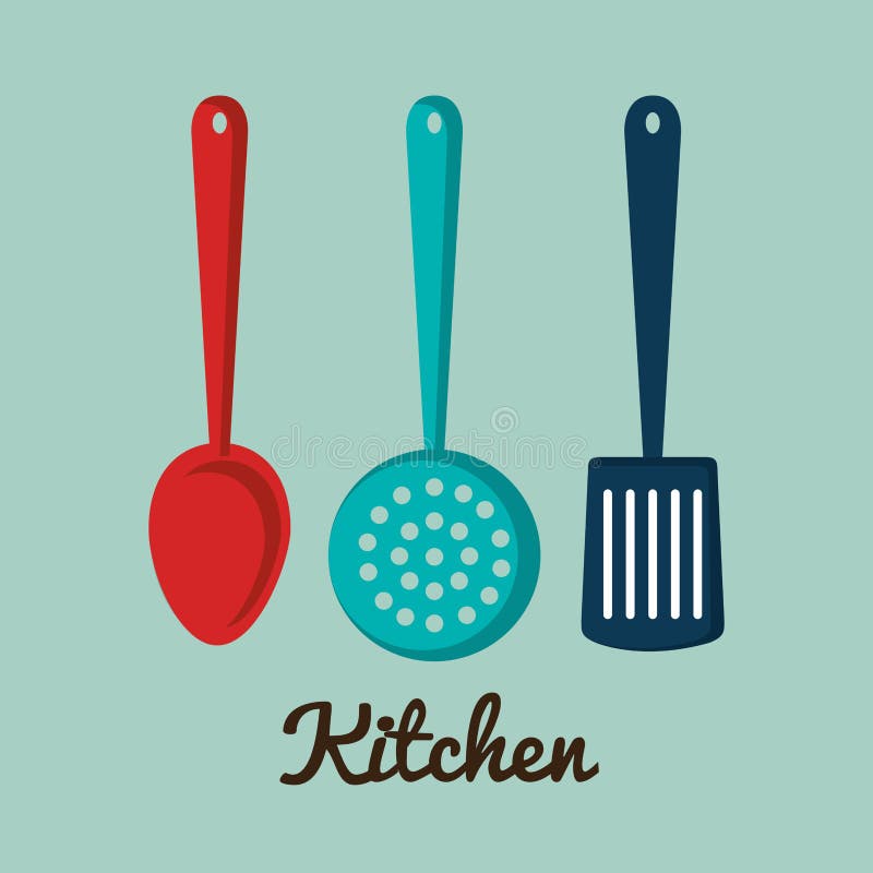 Colorful Kitchenware Design Stock Illustration - Illustration of menu ...