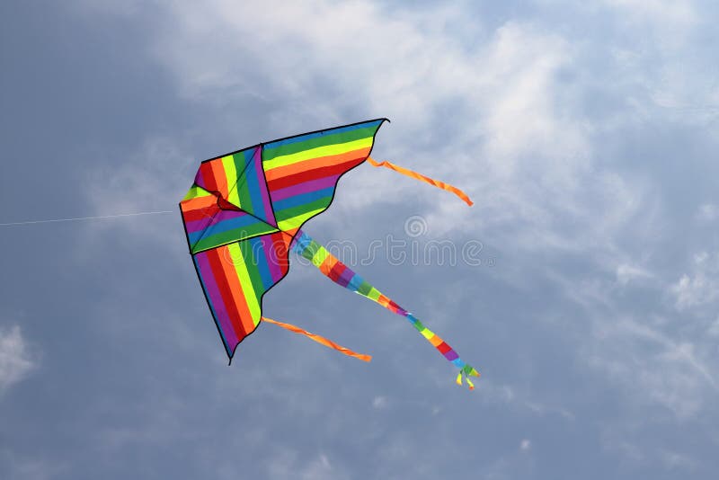 Colorful Kite in the Blue Sky Stock Image - Image of high, green: 149206905
