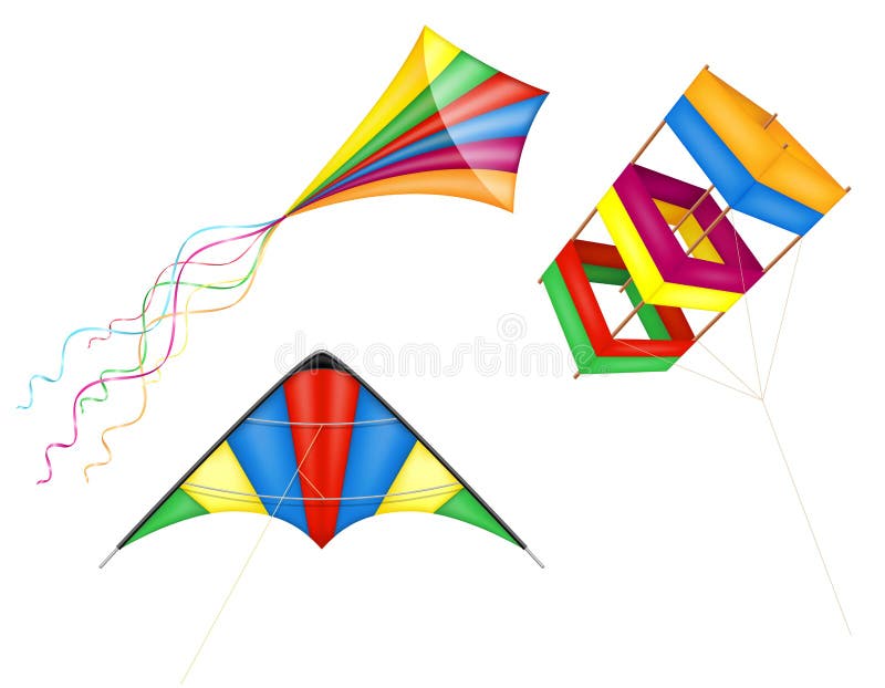 Colorful Kite Flying in the Sky Vector Illustration Stock Vector ...