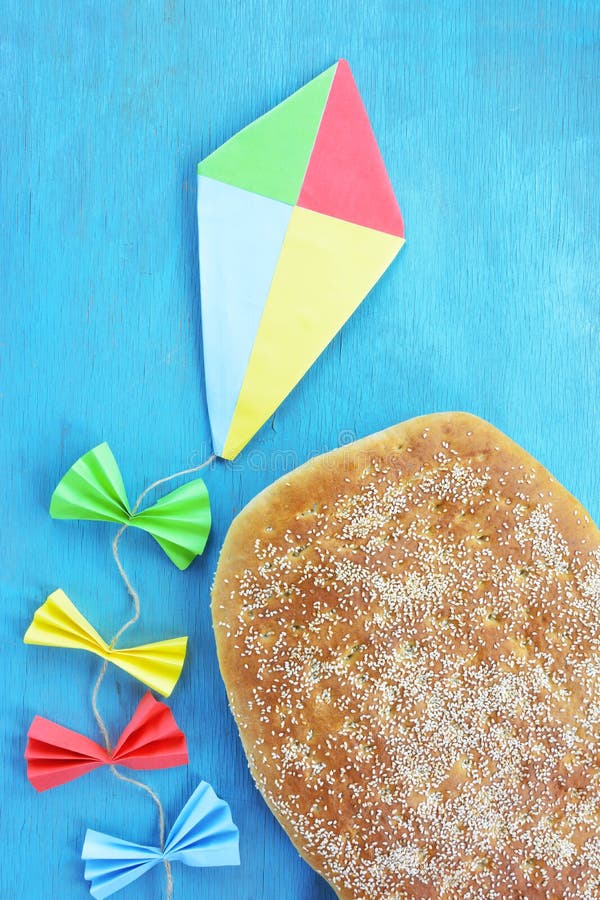 Colorful Kite and Lagana Bread Stock Photo - Image of monday, catholic ...