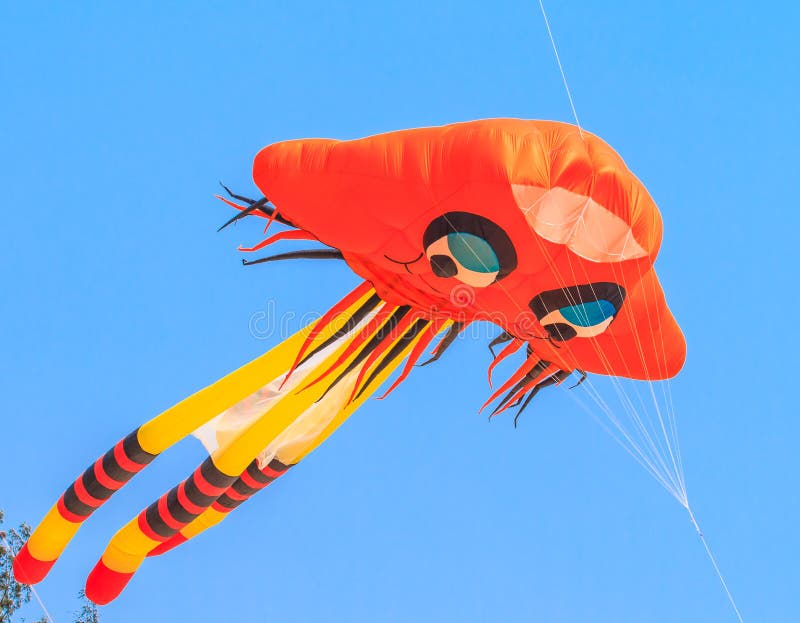 Flying fancy kite stock image. Image of coloured, line - 26065185
