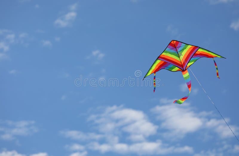 Colorful Kite with Stripes of Various Colors of the Rainbow Stock Image ...