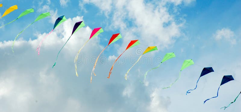 Colorful kites stock photo. Image of spring, soar, flyer - 2142090