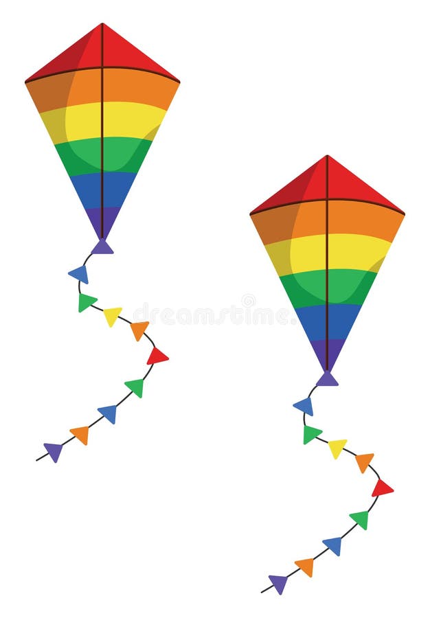 Colorful kites, icon stock vector. Illustration of background - 261386575
