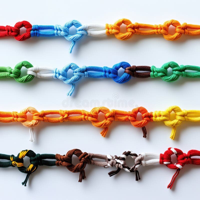 Colorful Knotted Cord Macrame Pattern Stock Illustrations – 7 Colorful ...