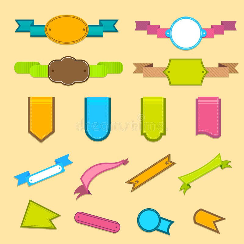 Colorful Label with Flowers Isolated Stock Illustration - Illustration ...