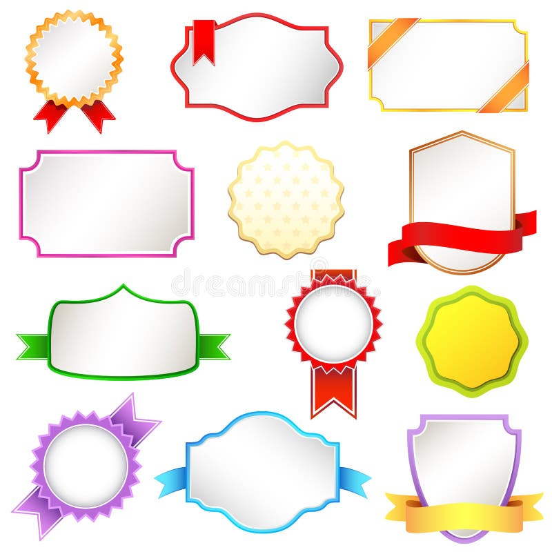 Colorful Label with Flowers Isolated Stock Illustration - Illustration ...