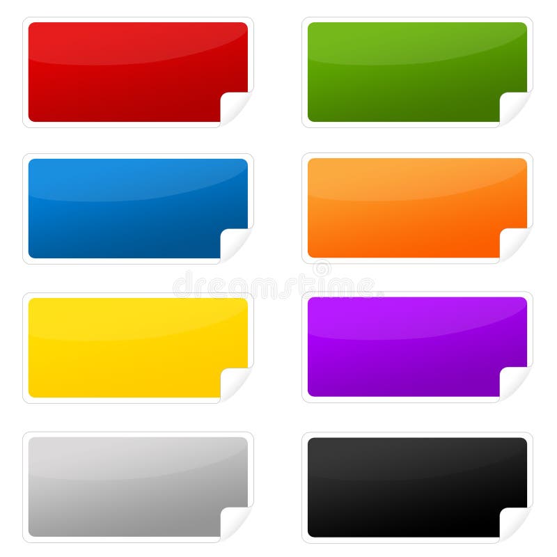 Colorful Corner Labels Set stock vector. Illustration of advertising ...