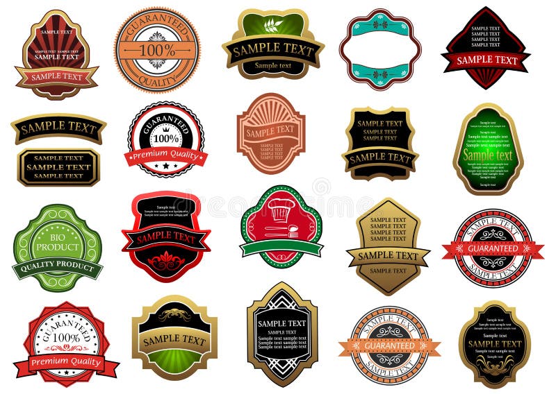 Banners, Labels and Stickers Set Stock Vector - Illustration of graphic ...