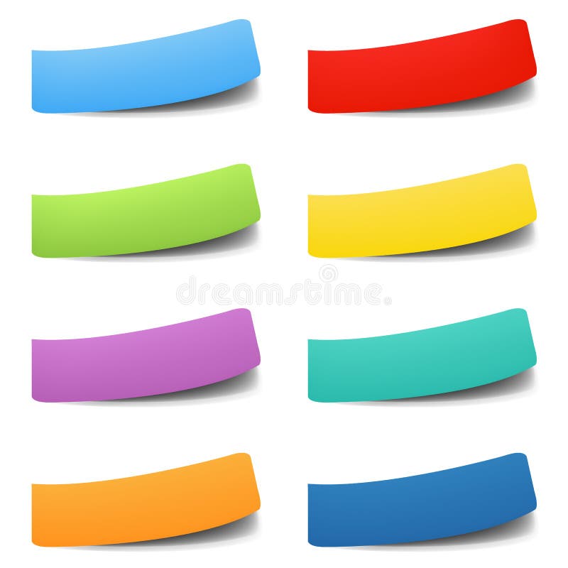 Colorful Labels Isolated White Background Stock Vector - Illustration ...