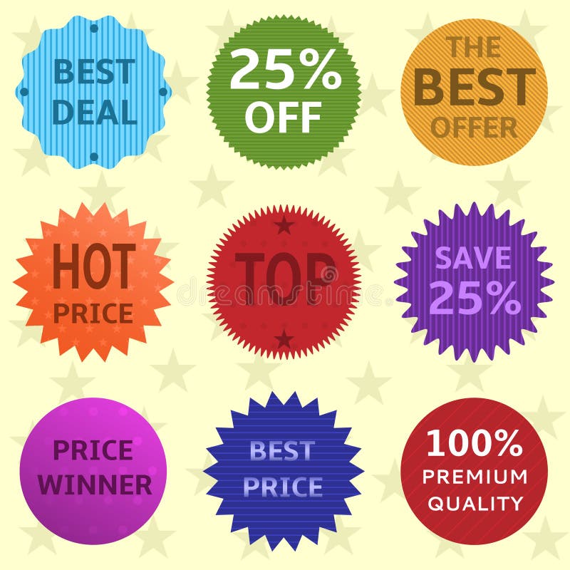 Colorful labels stock vector. Illustration of back, business - 44749526