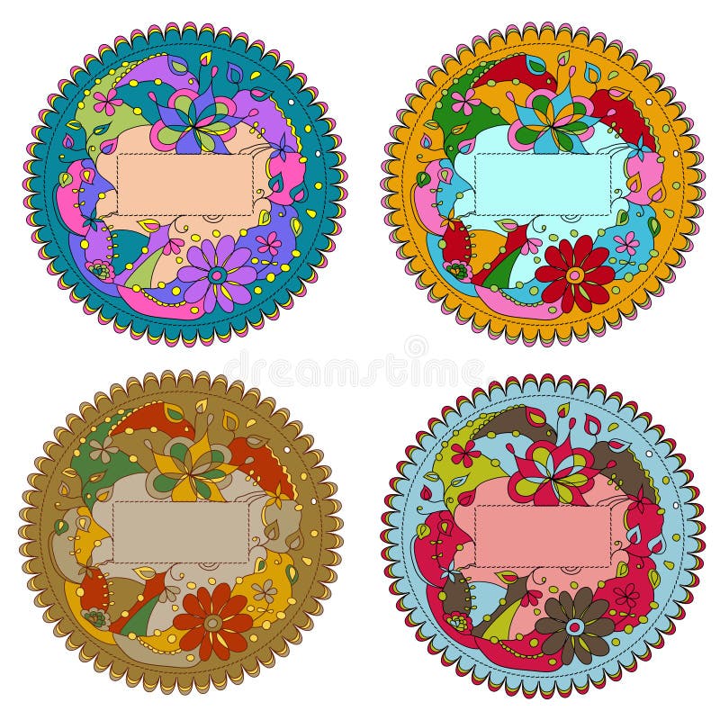 Colorful labels set stock vector. Illustration of brown - 58655760