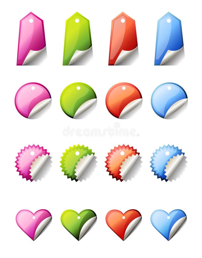 Colorful lables stock vector. Illustration of note, business - 14564378