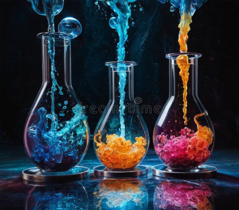 Colorful Laboratory Glassware Art Stock Image - Image of scientific ...