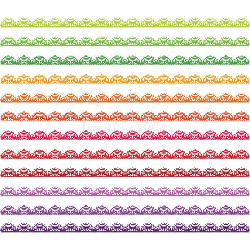 Colorful Lace Border set stock vector. Illustration of dress - 70934950