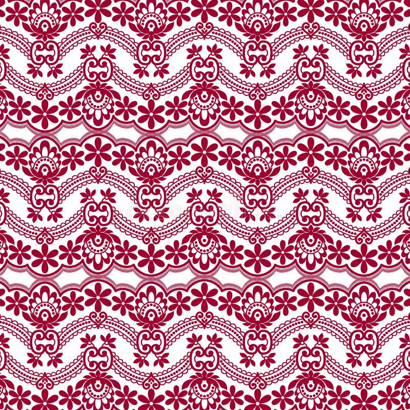 Colorful Lace Pattern in Red Color Stock Vector - Illustration of ...