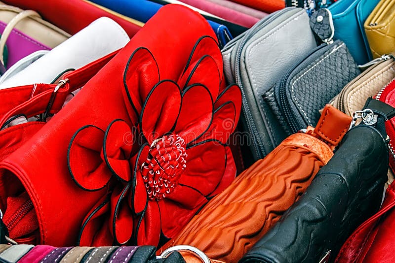 Colorful ladies purses stock image. Image of luxury, female - 39514793