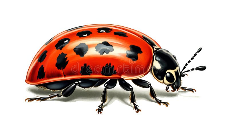 Colorful Ladybug Illustration with Detailed Patterns and Realistic ...