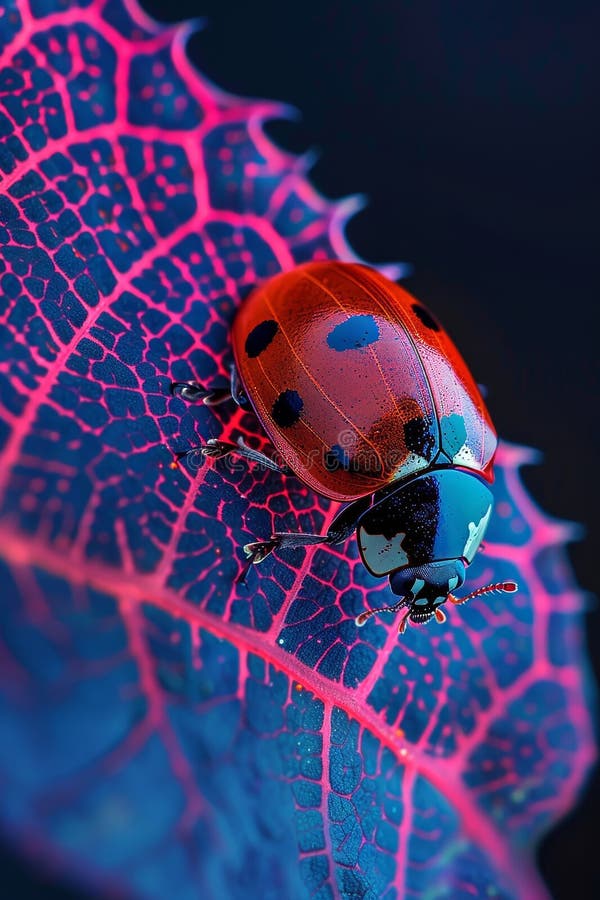 Colorful Ladybug Perched on a Lush Green Leaf in a Vibrant and Natural ...
