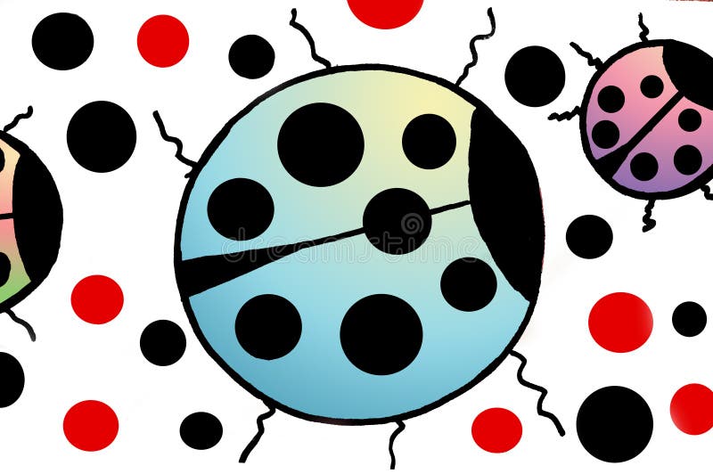Colorful ladybugs stock illustration. Illustration of pink - 13228172