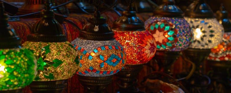 Colorful Lamps at the Bazaar. Stock Photo - Image of asian, bright ...