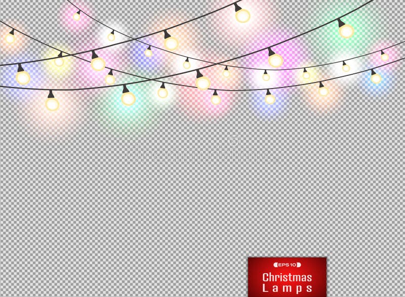 Colorful Lamps Decoration on Gradient Red Christmas Background. Stock ...