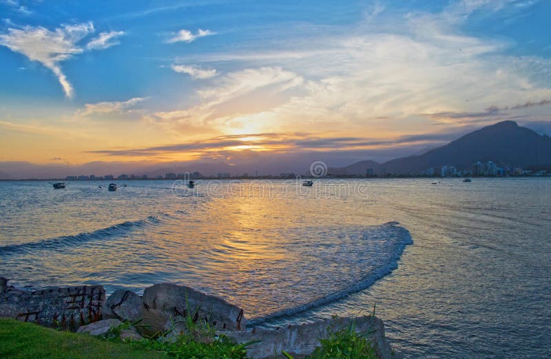 Colorful Landscape on the Beach at Sunset in Brazil Stock Photo - Image ...