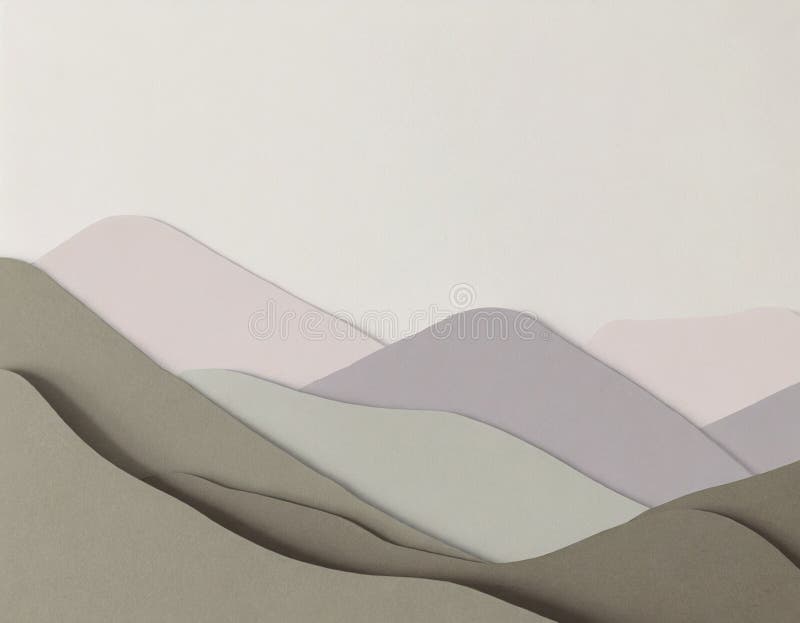 A Colorful Landscape, Layered Paper Style. Stock Illustration ...