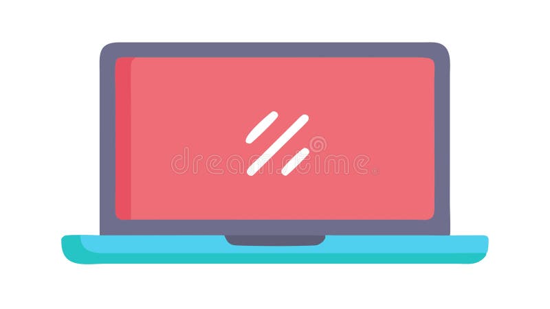 Colorful Laptop Computer Vector Illustration Icon, Vector Design ...