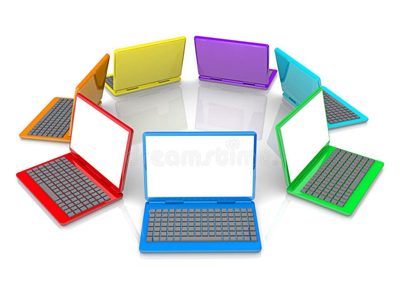 Colorful Laptops stock illustration. Illustration of hardware - 7147128