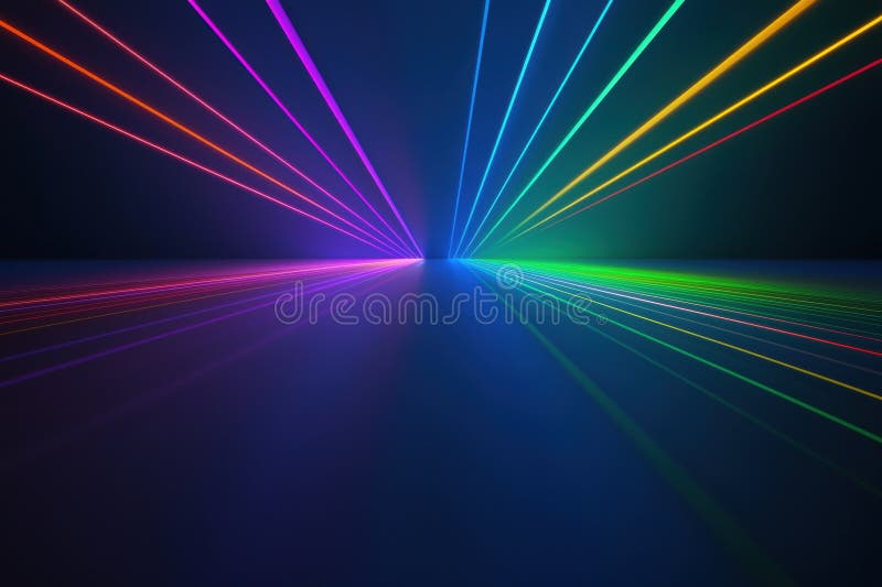 Colorful Laser Beams Creating Vibrant Network Patterns in a Dark ...