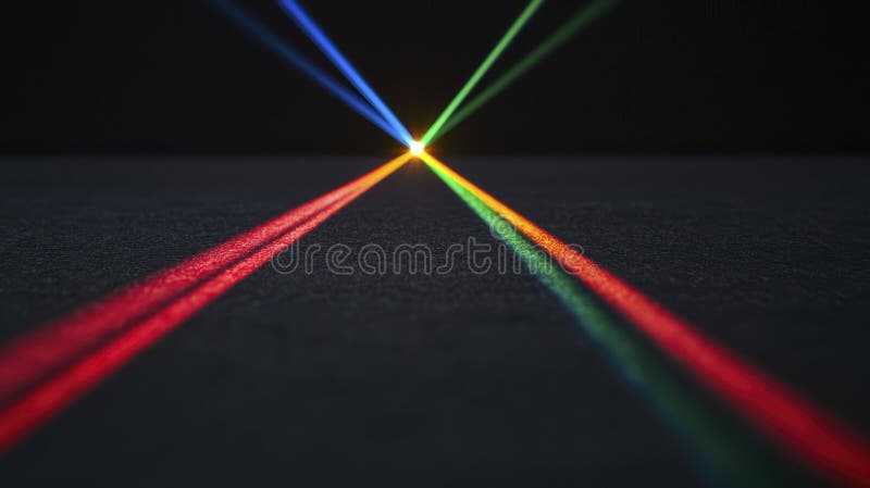 Colorful Laser Beams Projected on Dark Surface Creating Striking Visual ...