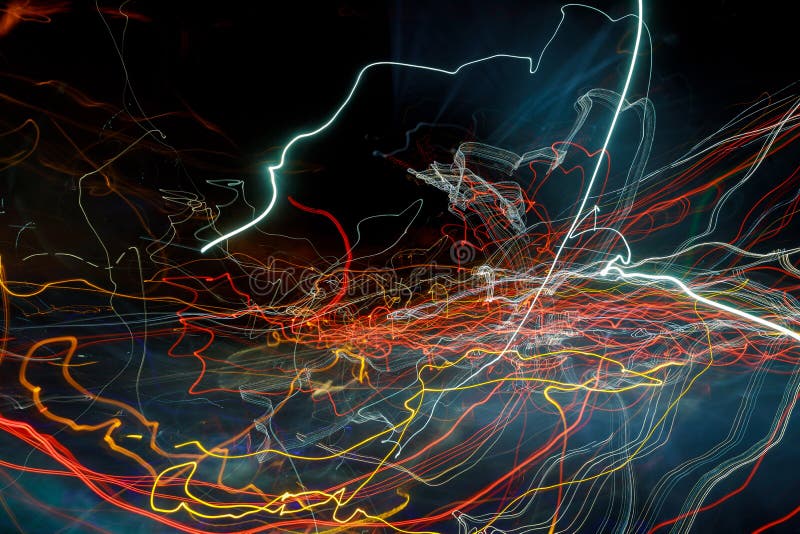 Colorful Laser Effect Over A Plain Black Background Stock Image - Image ...