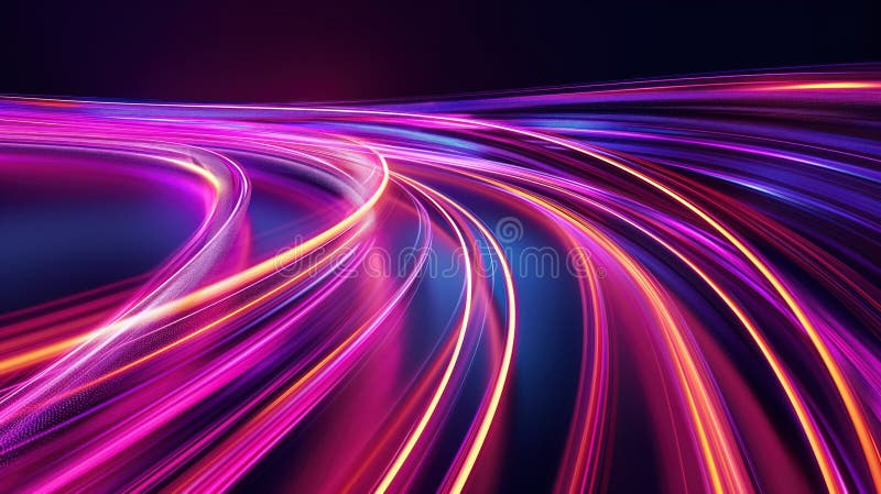 Colorful Laser Neon Wavy Lines Abstract Background. Generative AI Stock ...