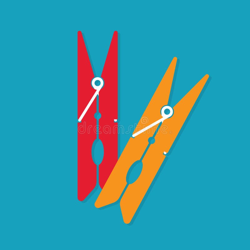 Colorful Laundry Clips Icon Stock Vector - Illustration of blue, tool ...