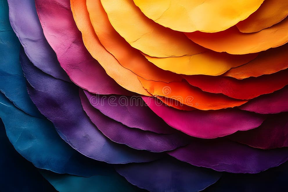 Colorful Layered Abstract Art: Vibrant Circular Wave Patterns for ...