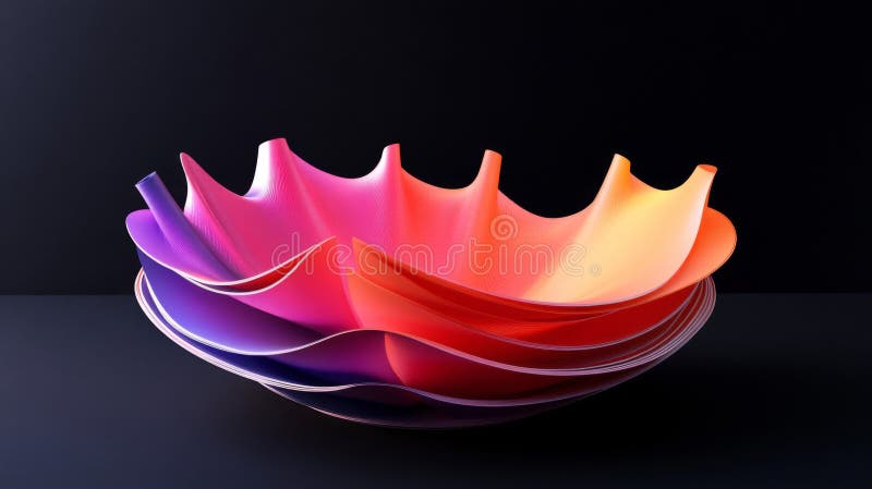 Colorful Layered Abstract Bowl Stock Illustration - Illustration of ...