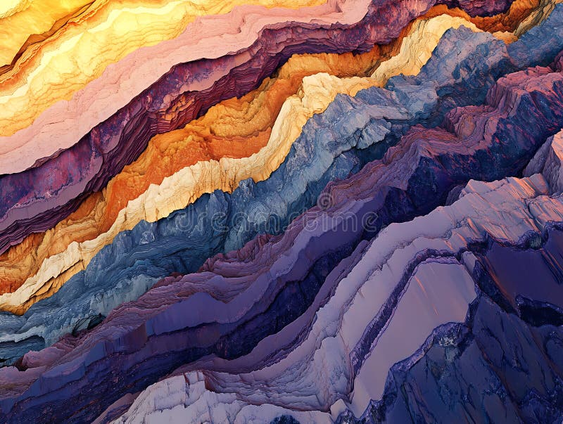 Colorful Layered Abstract Rock Formations, White Isolate Background ...