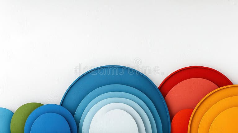 Colorful Layered Circles on White Background for Creative and Modern ...