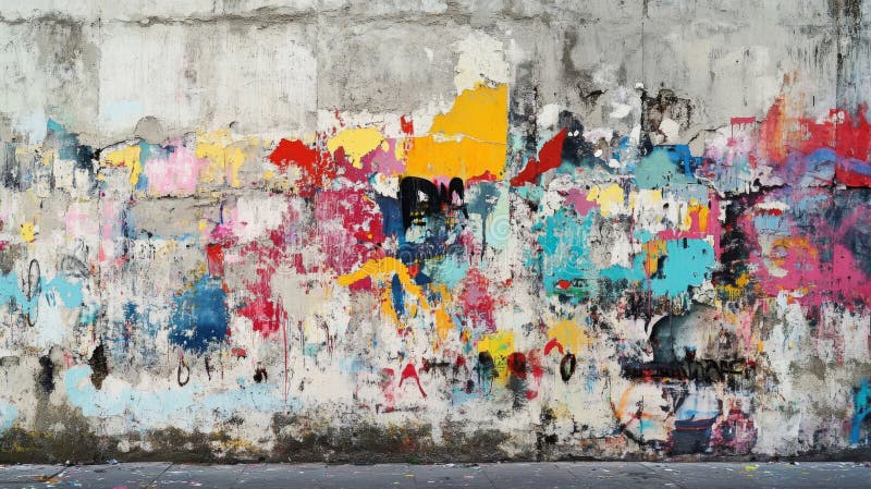 Colorful Layered Graffiti Wall Texture Stock Illustration - Illustration of urban, texture ...