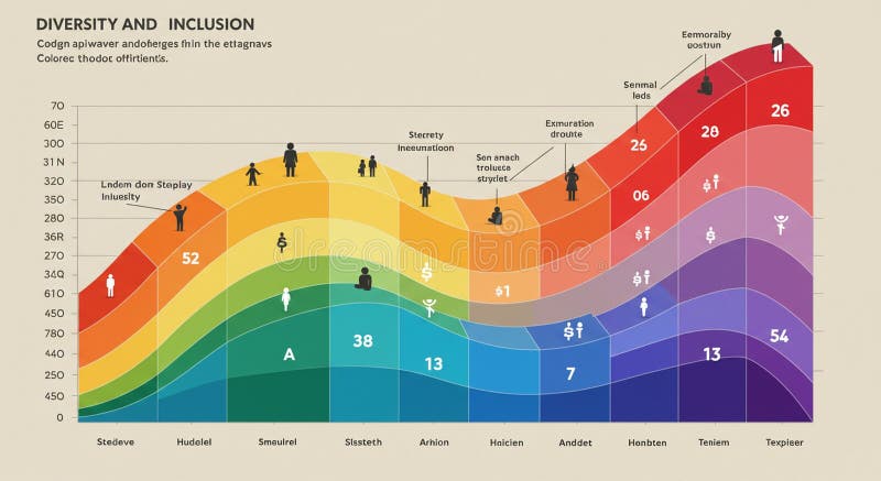 Colorful Layered Graph with a Rainbow Color Scheme Ranging from Red To ...