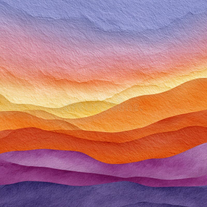 Colorful Layered Mountain Sunset Stock Image - Image of innovation ...