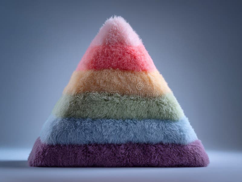 Colorful Layered Pyramid with Soft Texture Stock Illustration ...
