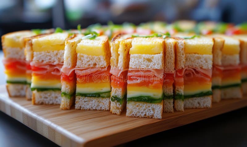 Colorful Layered Sandwich with Fresh Ingredients and Vibrant ...