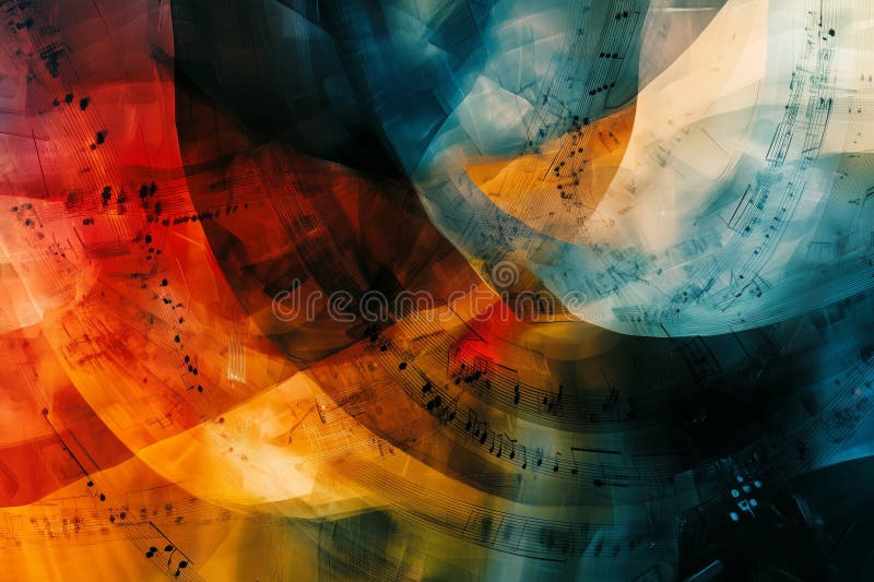 An Abstract Exploration of Layered Music Intertwining Vibrant Colors ...