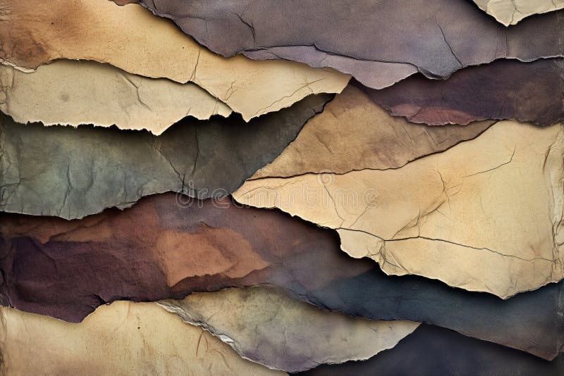 Torn Paper Edges Creating Abstract Landscape Pattern Stock Photo ...